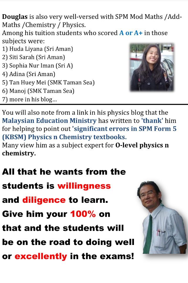 Physics for O-Level: Douglas Tan's Teaching Profile