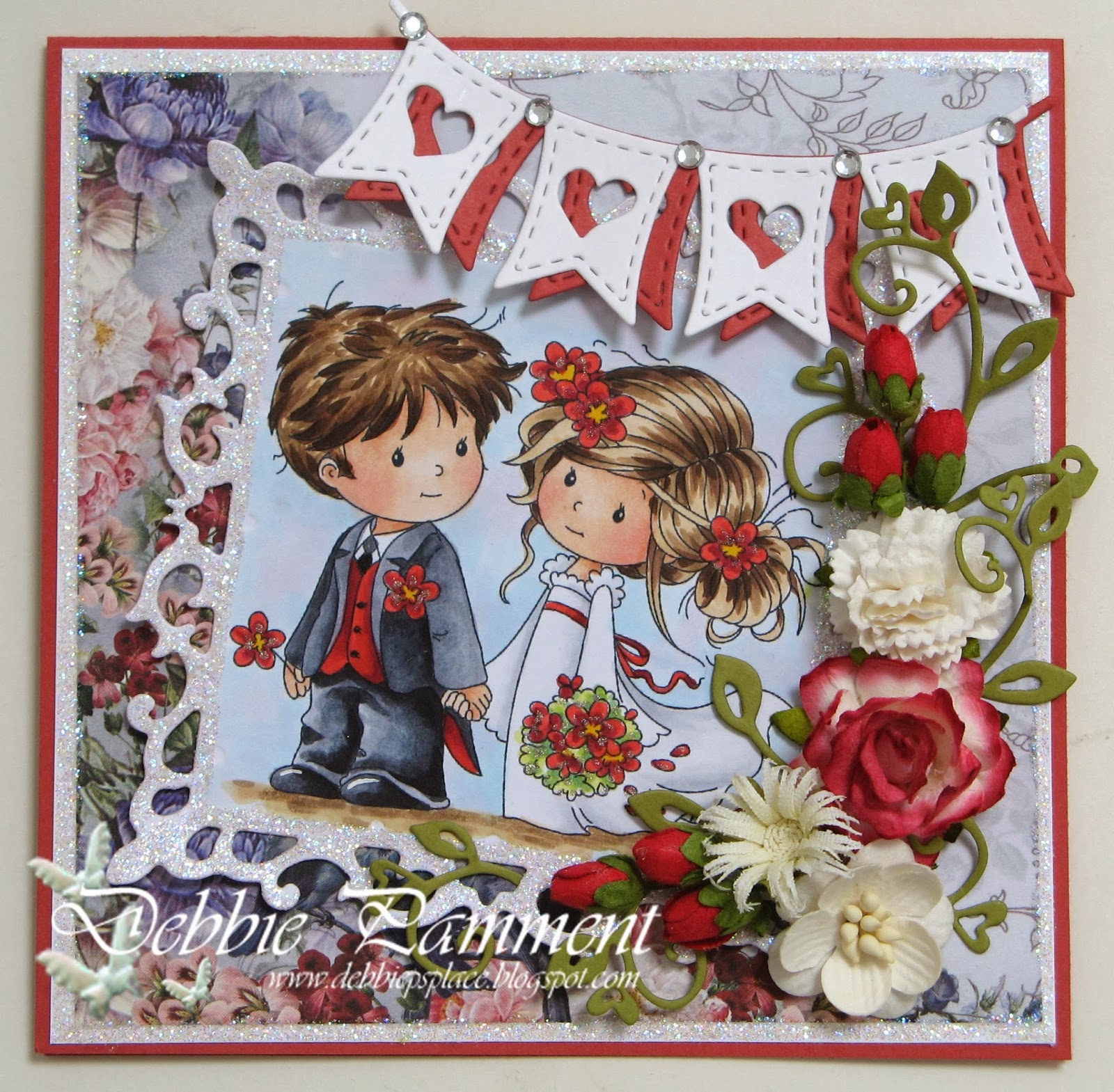 Debbie P's Place: Wee Stamps Wedding Card