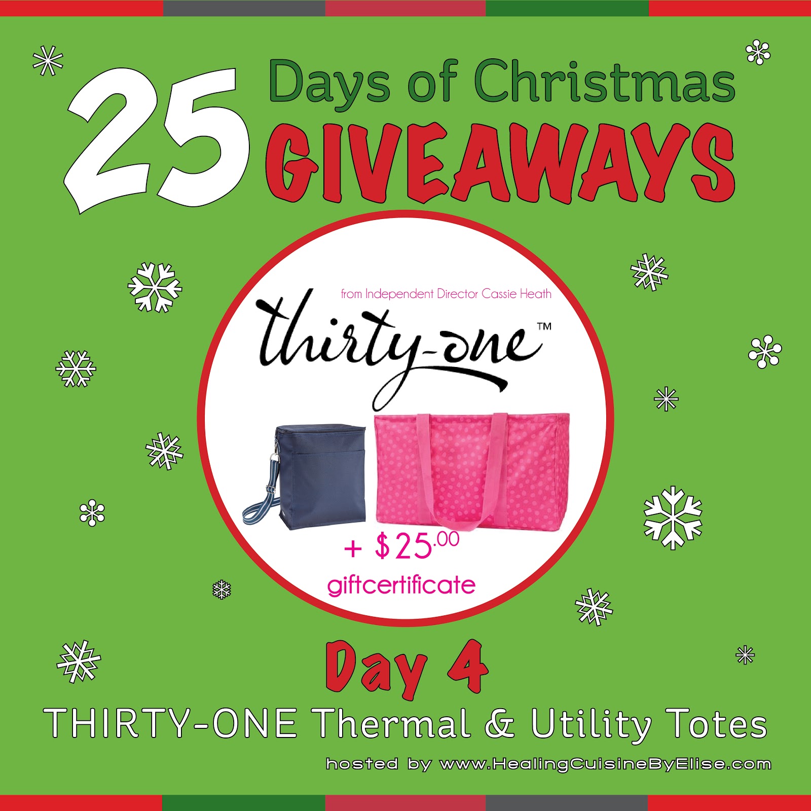 Healing Cuisine: 25 Days of Giveaways: Day 4 from Thirty-One