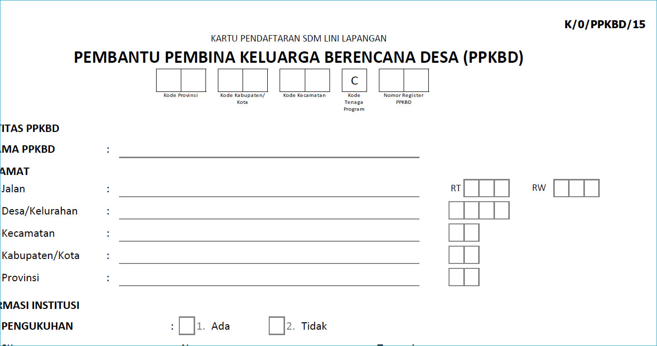 Kartu Pendaftaran PPKBD (K/0/PPKBD/15) - GG FILE
