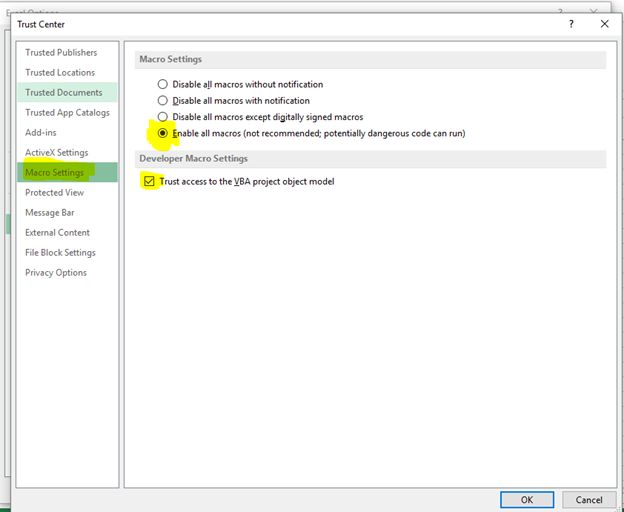 Oracle Application: How to enable Web ADI Template required Excel and Internet Settings