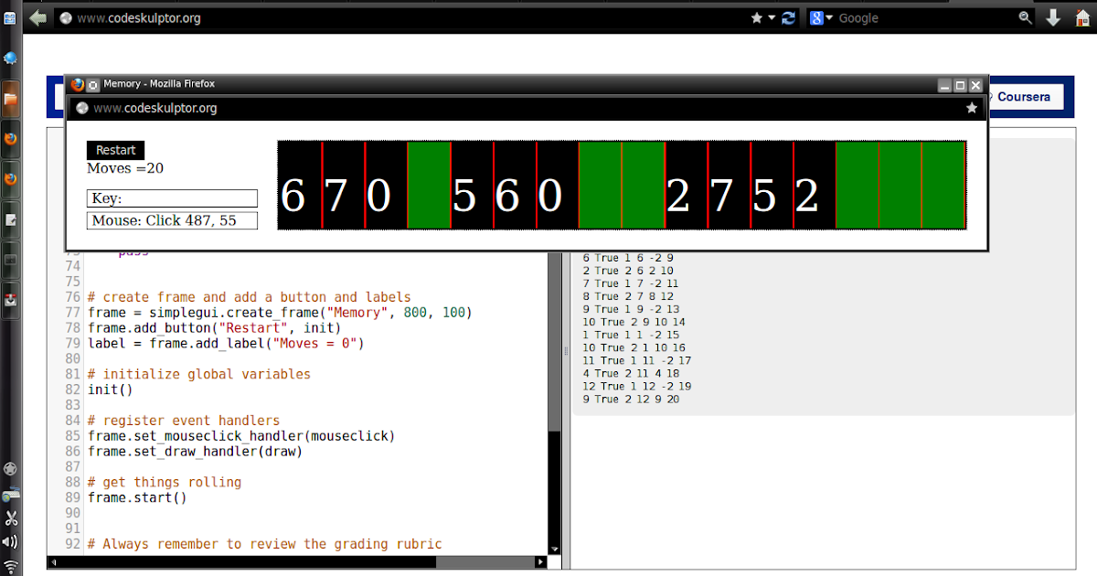 Apecrank Jerod Michels Syntax And Semantics Memory With Python For Codeskulptor