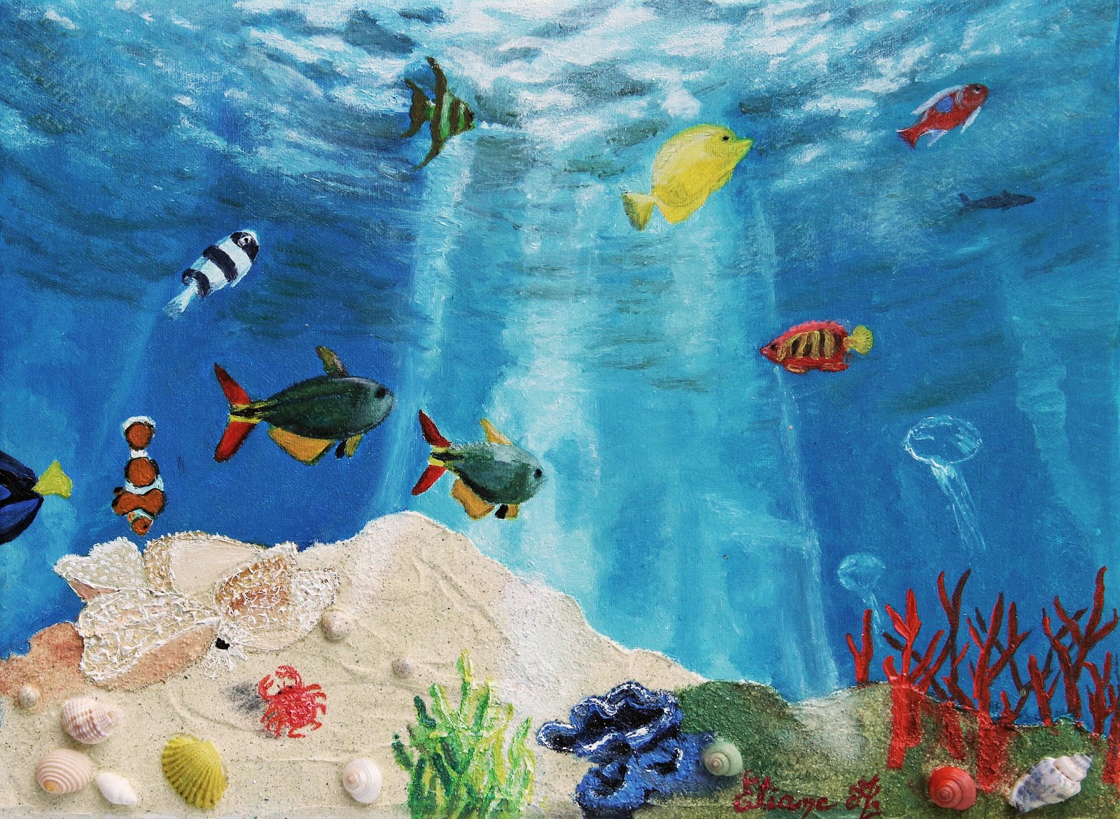 Eliane Allaert Artiste peintre: Fond marin