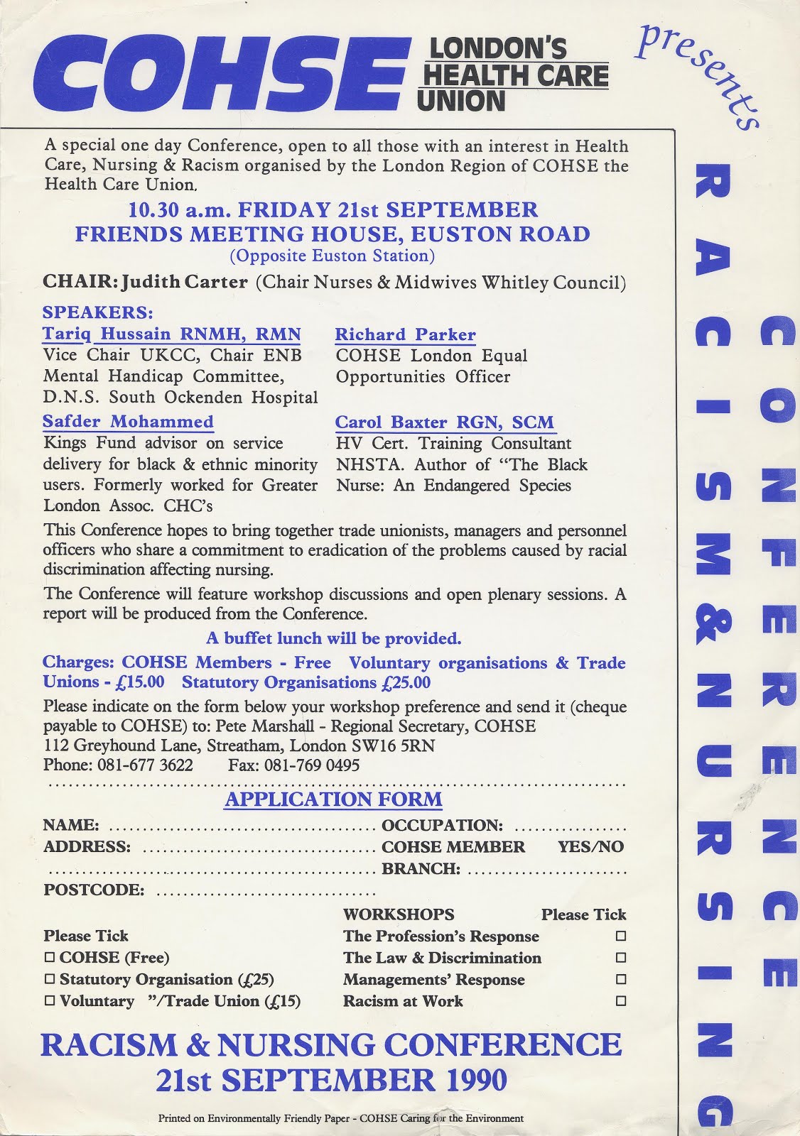 COHSE: COHSE Tackling Racism 1990 - COHSE Black Members