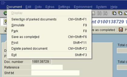 How to Park and Post a Document in SAP FI ~ sap Financial accounting (FI)