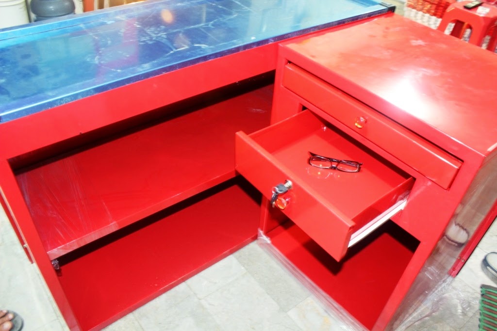 Meja Kasir Minimarket Dengan Rak Depan Tipe MK-04 | RAK GONDOLA ...