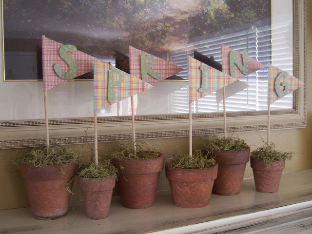 Cottage Charm Creations: flags & flower pots!