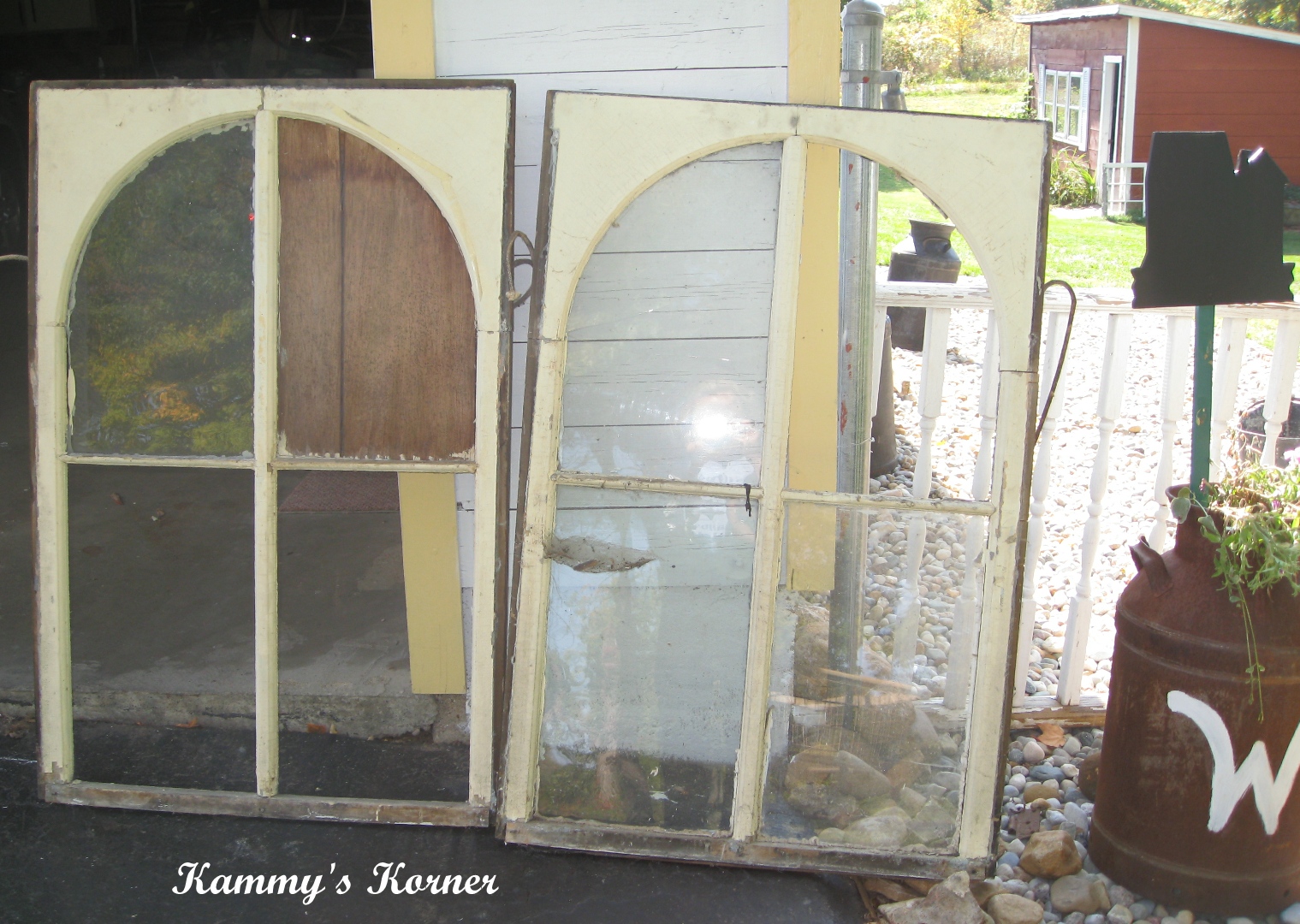Kammy's Korner: Gorgeous Old Window, Step Ladder, and Neighbor Grandpa