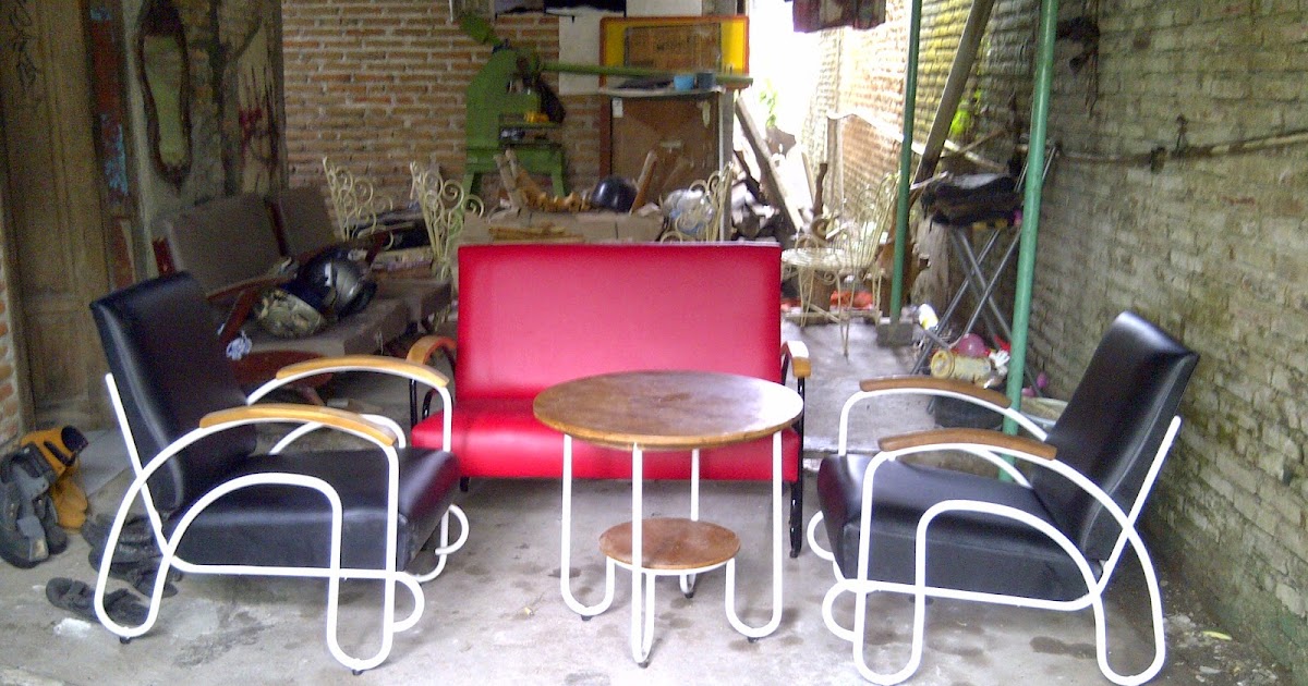 LOEMINTOE REDJEKI: SETT MEJA KURSI RANGKA PIPA BESI BULAT