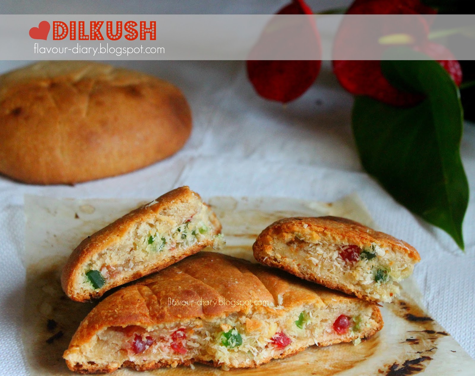 Flavour Diary: Dilkush / Dilkhush recipe / Bread with sweet filling