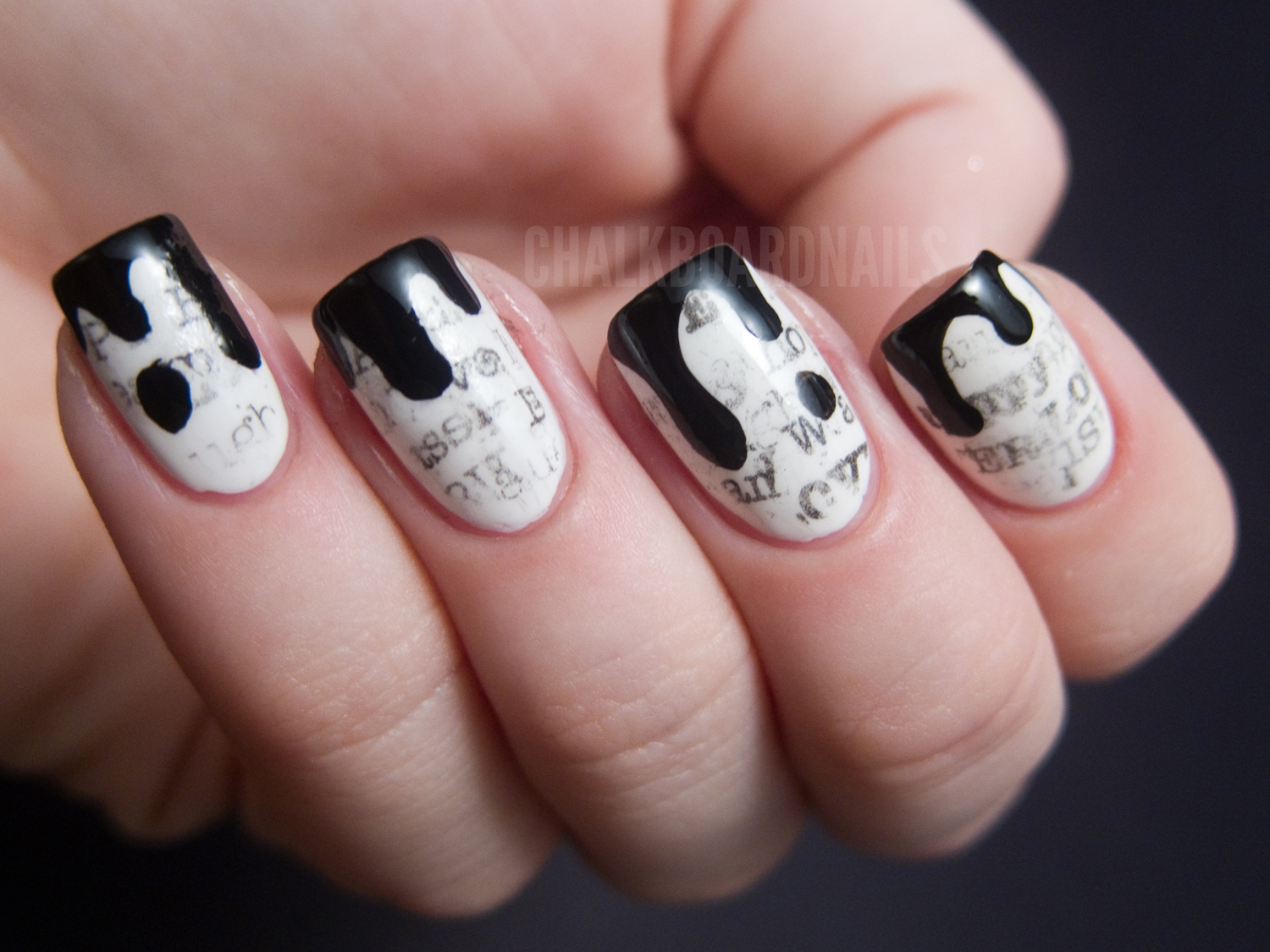 The New Black Typography Set - Daily News | Chalkboard Nails | Nail Art ...
