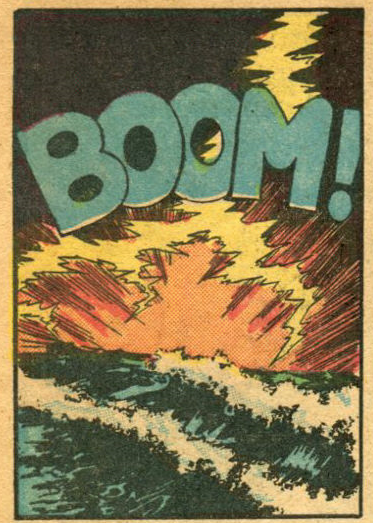 Boom! with lightning comic book sound effect