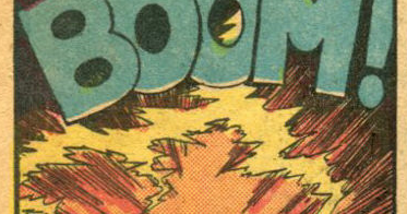 Boom! with lightning comic book sound effect