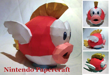 Papercraft - Super Mario Bros Cheep Cheep - Papercraft4u | Free ...