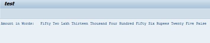 SAP ABAP 4 Tutorial: Indian Currency Amount to Word