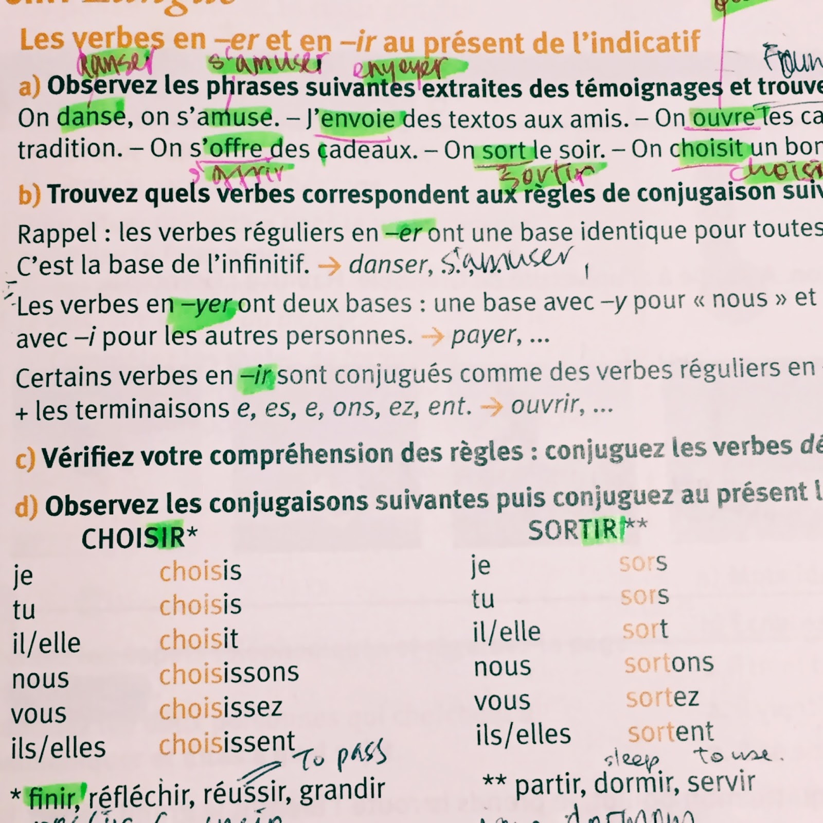 Les verbes présent de l'indicatif | Ma Vie dans Gémeaux