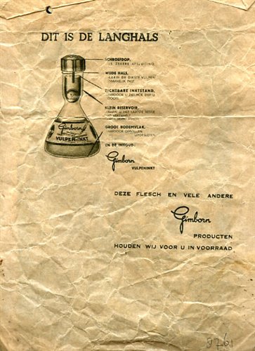 Verpakkingsglas van Toen: Knikker (inkt) Fles - H. van Gimborn N.V ...