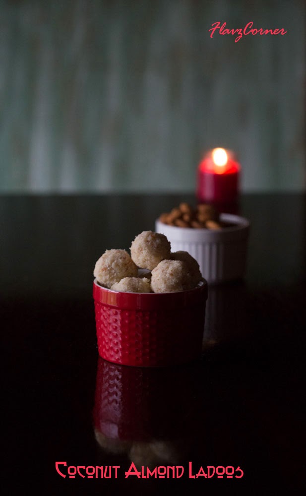 Quick and Easy Coconut Almond Balls/Coconut Almond Ladoos