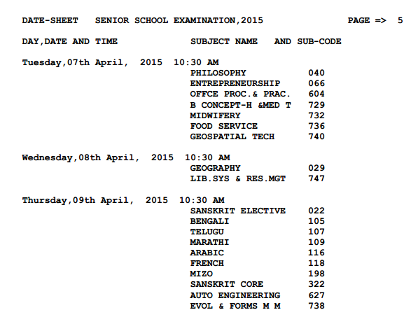 CBSE Board Exam Timetable for 12th Class | Exacthub