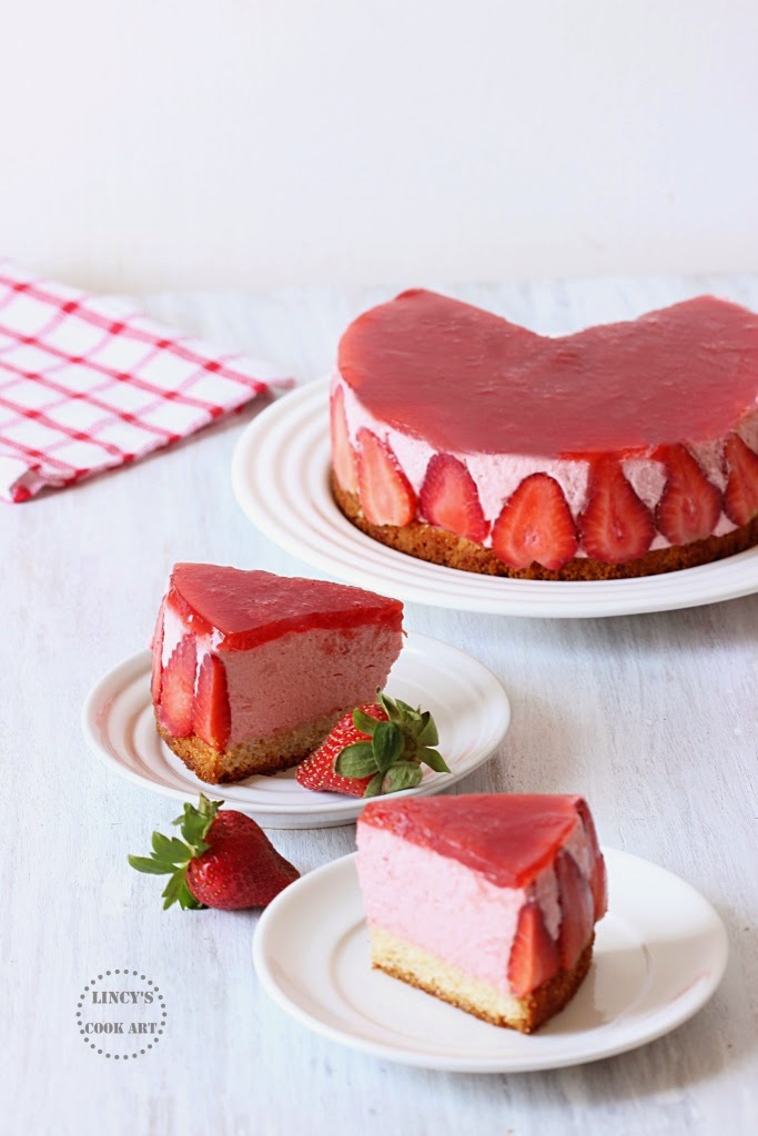 Strawberry Mousse Cake ~ Lincy's Cook Art