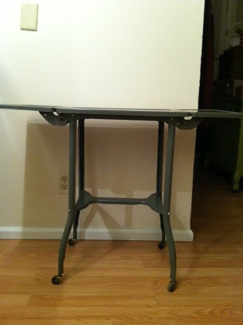 artifact: Mid Century Industrial Metal Typewriter Table