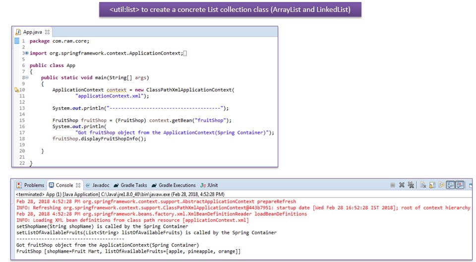 Java Ee How To Create A Concrete List Collection Class Arraylist And Linkedlist Using Util