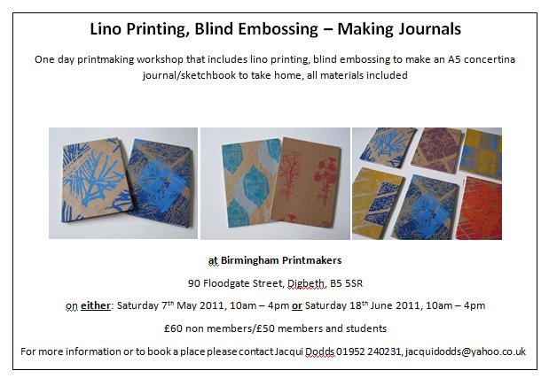 Jacqui Dodds Art: Lino printing, blind embossing, making journals ...