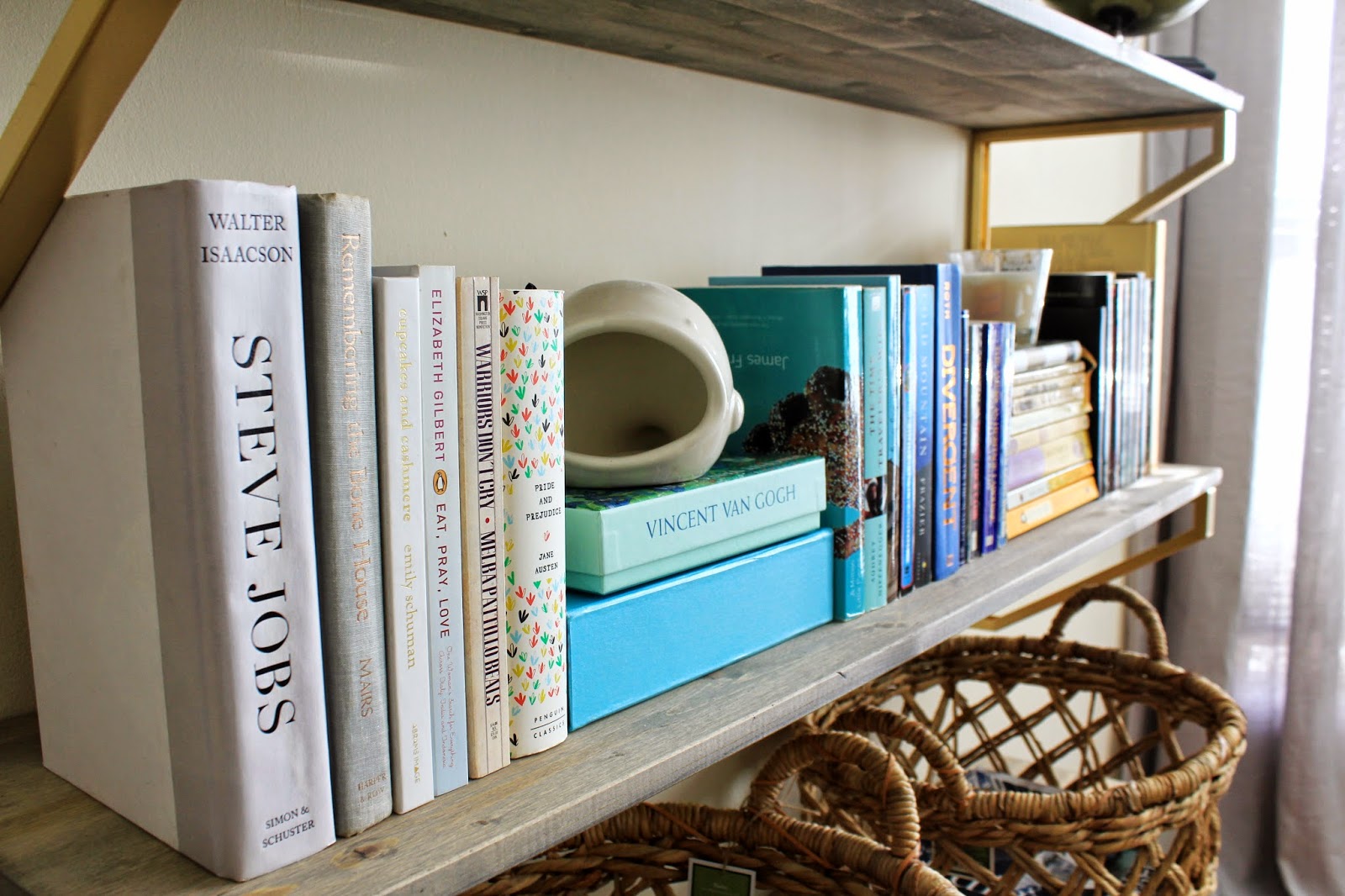 Cup Half Full: Our Finished Shelves and a few Bookshelf Styling Tips