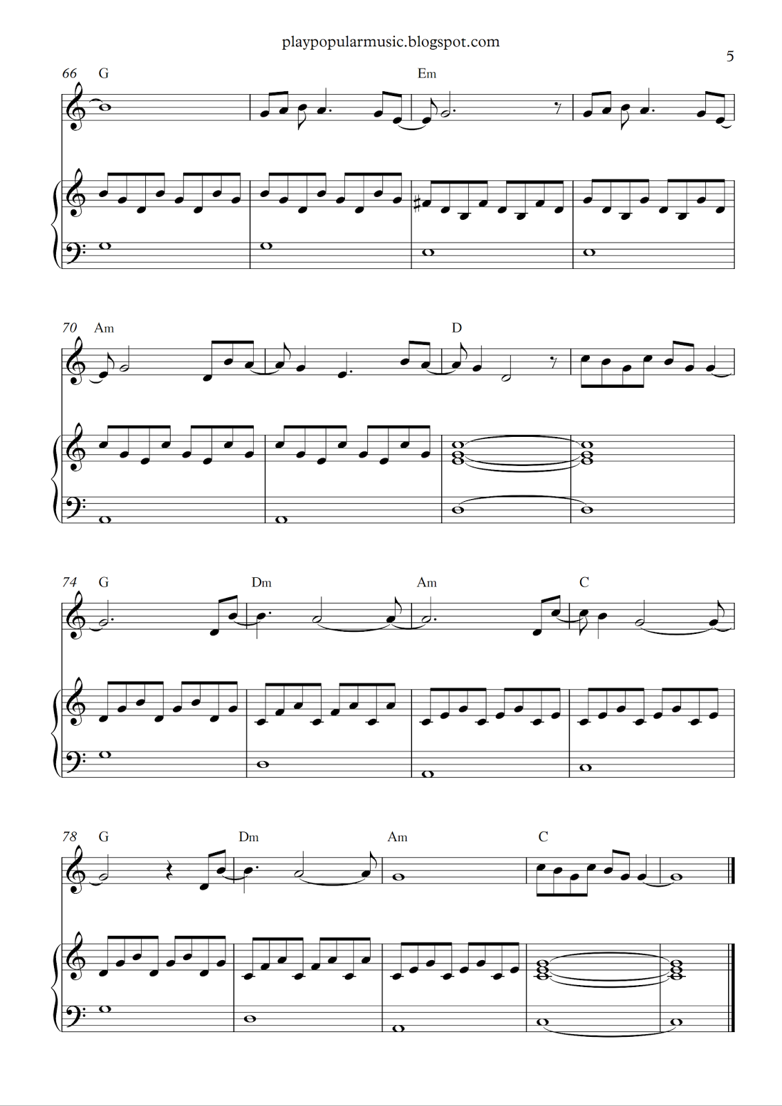 Over And Over Again - Nathan Sykes Piano Sheet Music - Free Sheet Music