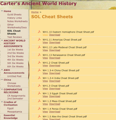World History Teachers Blog: Cheat Sheets for World History
