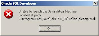WeB LoG'S JuUiER: Oracle SQL Developer error -> Unable to launch the java virtual machine locate ...