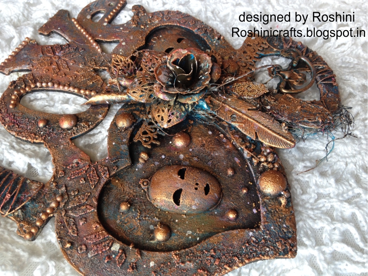 Altered LOVE wooden photo frame in Antique style - Roshini Crafts