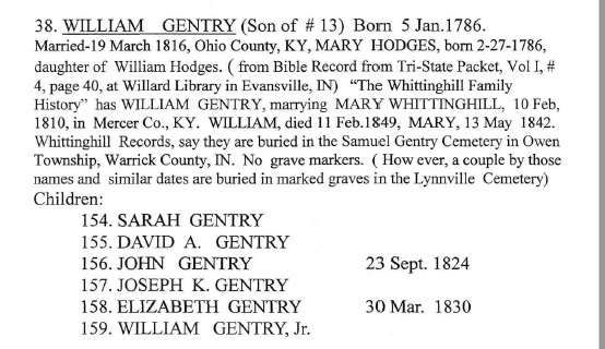 Ohio County, Kentucky History: Gentry Family - Early Pioneers in Ohio ...