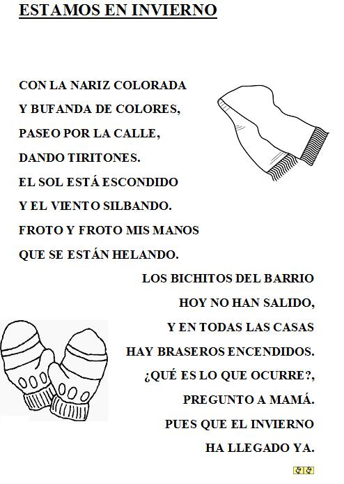 Poemas y rimas infantiles del invierno para niños de preescolar y ...