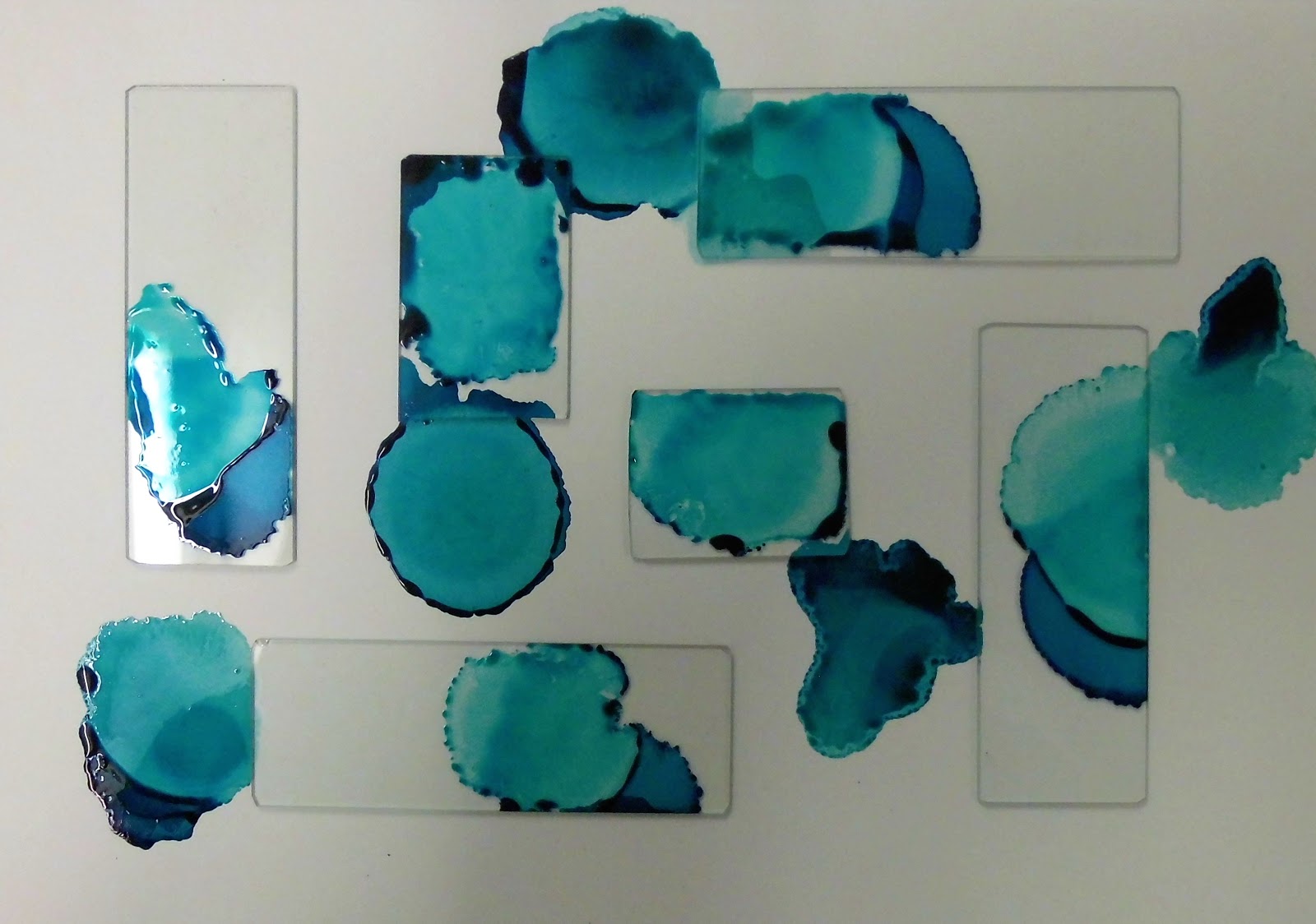 Sarah's Craft Shed: Alcohol Ink Experiment on Microscope Slides and ...