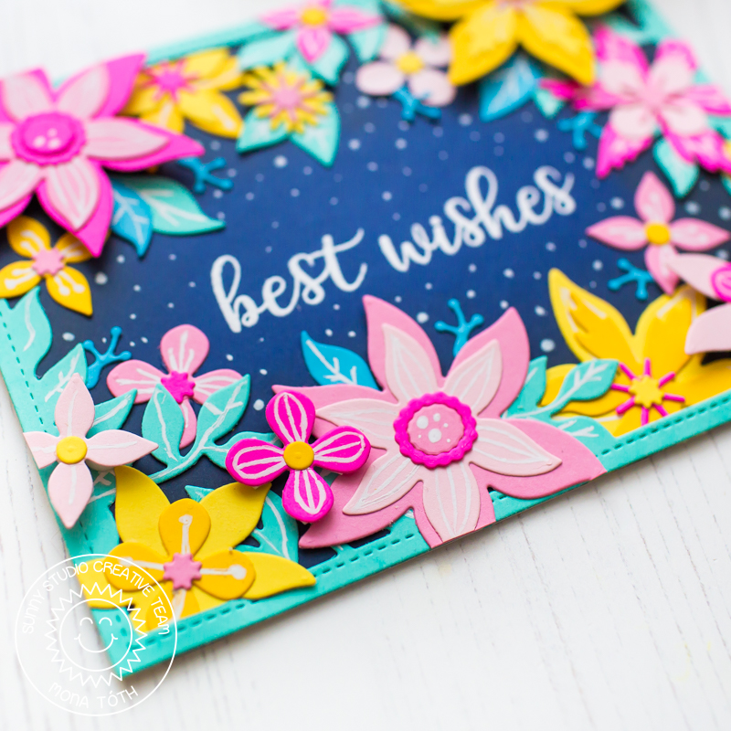 Sunny Studio: Botanical Backdrop Cards with Mona and Franci