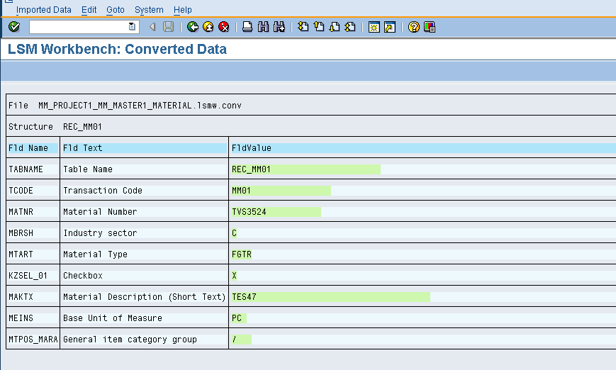 Uploading the Master records(MM01) to SAP System using Batch Input ...