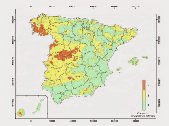 Troposfera.org || Blog: El mapa predictivo de exposición al radón en España