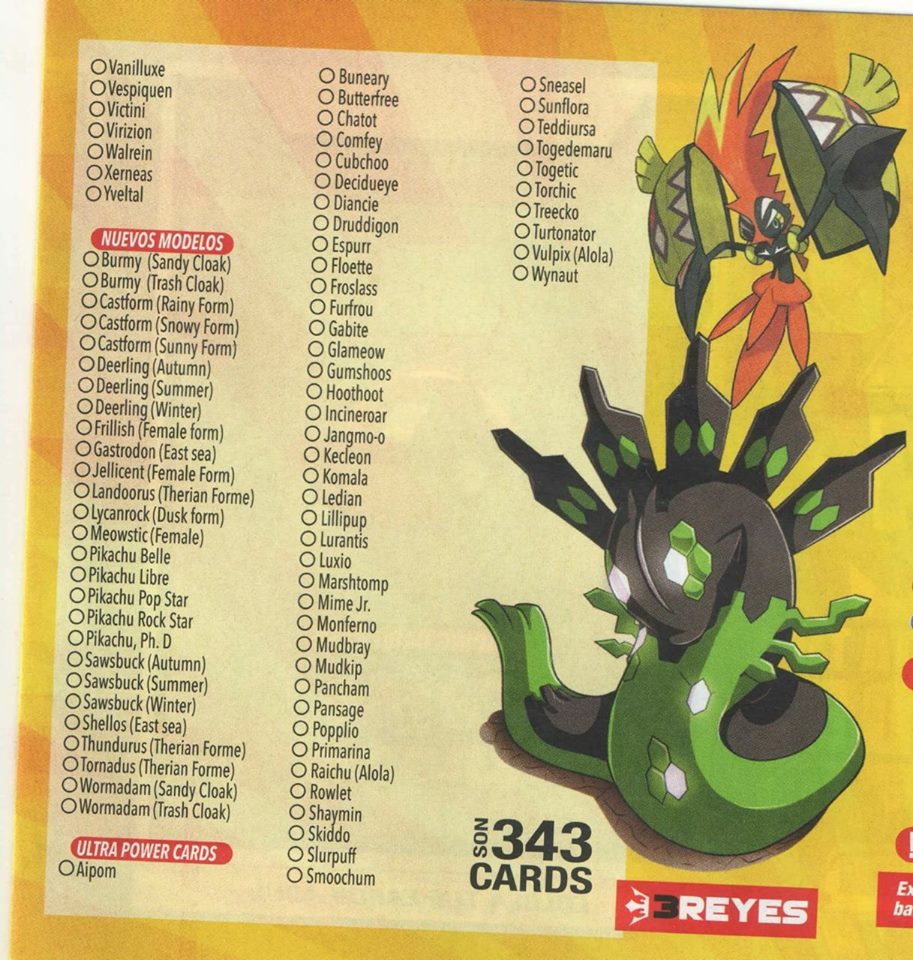 Peruvian Pokemon -- Collecting 3 Reyes Cards and Art: Checklists