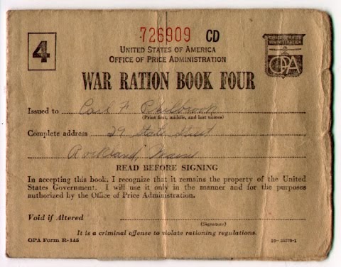 all the nuts in the tree: WWII Ration Books