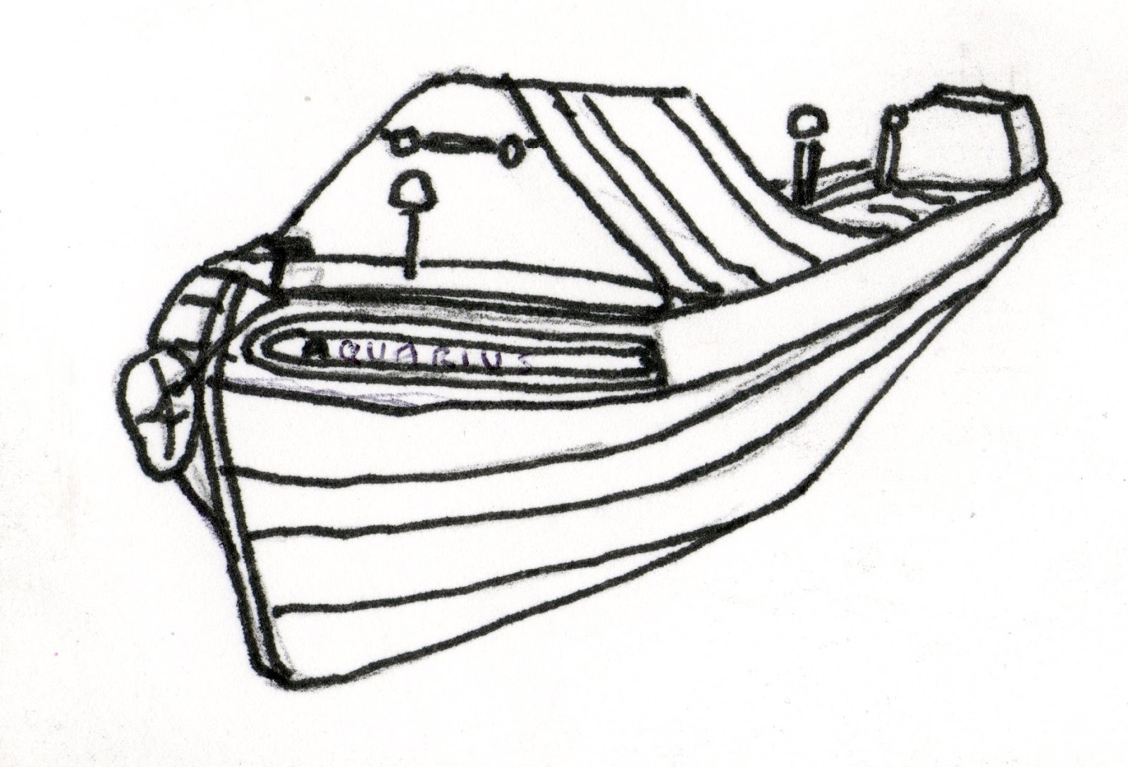 Mooring Barge Drawings Sketch Coloring Page
