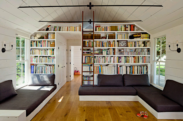 Zahara Dessert: #29: Wall to ceiling library with a rolling ladder
