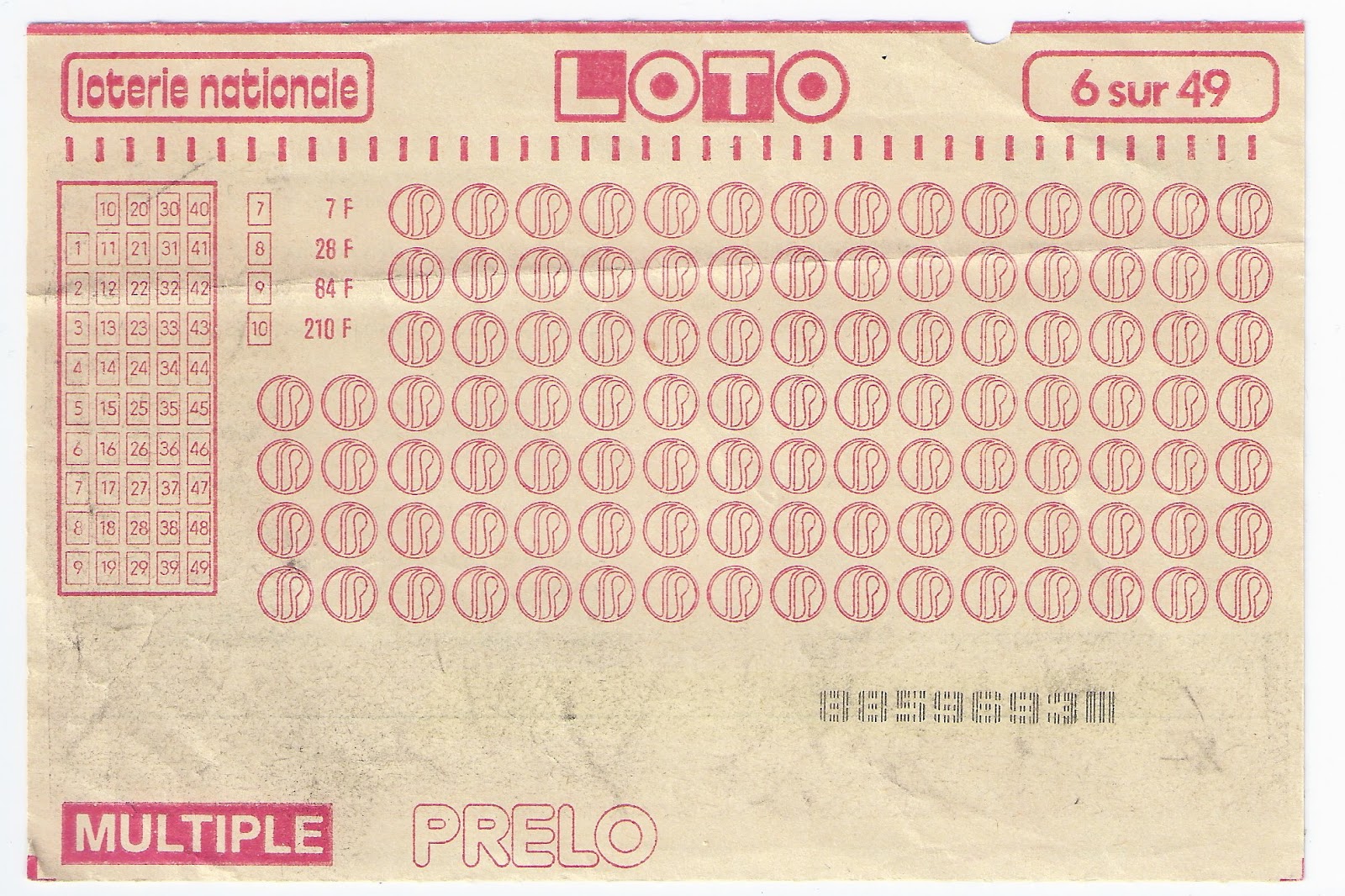 collection: Ticket jeu LOTO