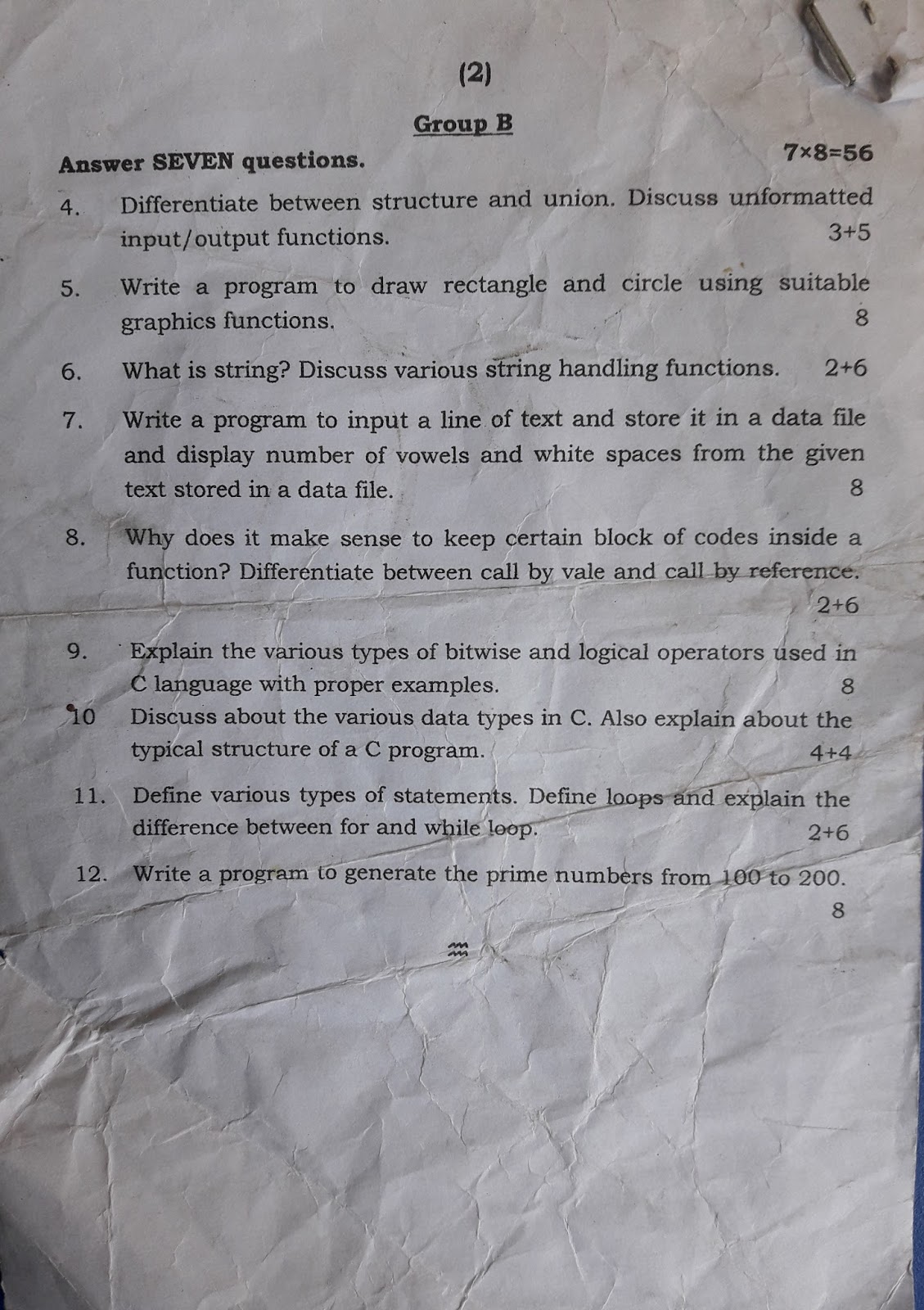 1st Semester Old Questions