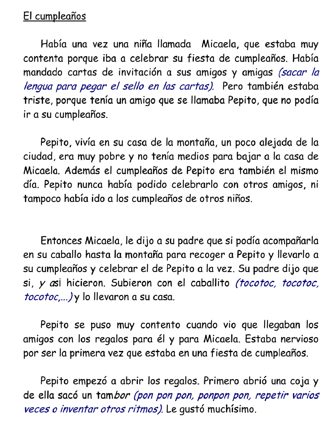Beizos Galicia: El cumpleaños - Cuentos para hablar