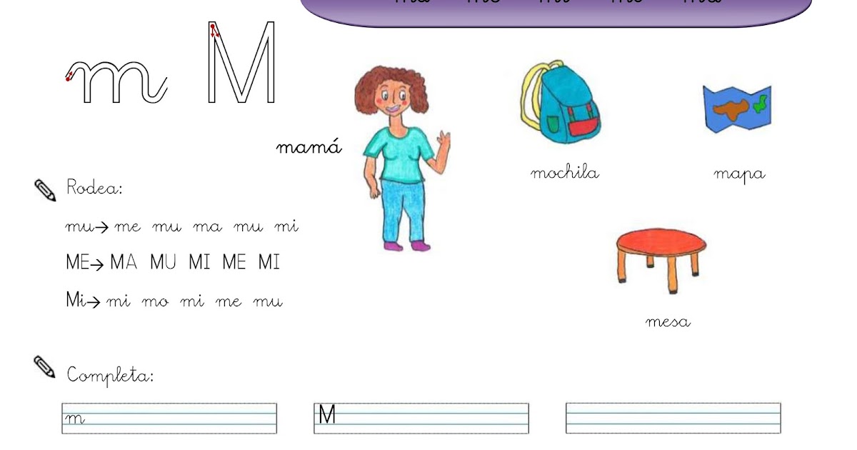 La seño de Primaria Mari: Ficha letra Mm 1º Primaria