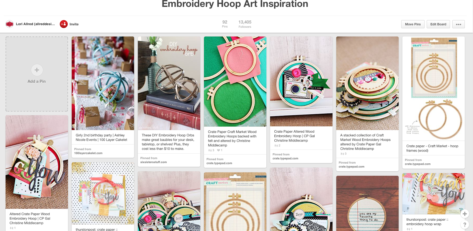 Allred Design Blog: Inspired by Pinterest: Embroidery Hoops Part 2