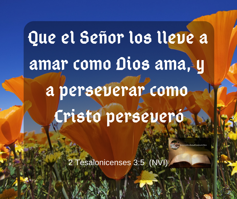 2 Tesalonicenses 3:5 Amar como Dios ama y perseverar como Cristo persevero