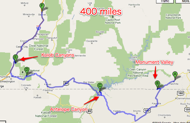 Antelope Canyon Map