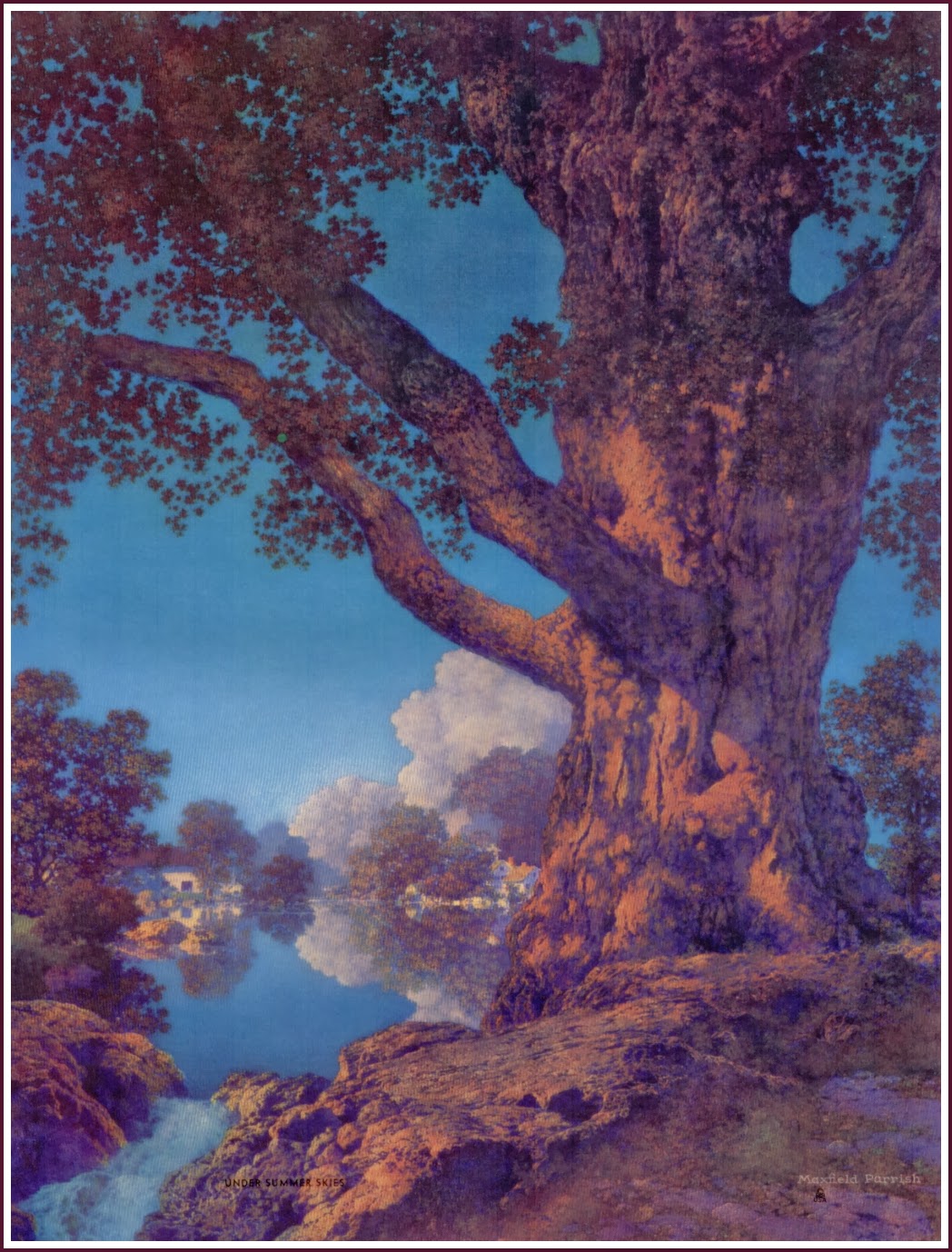 Maxfield Parrish 1957 'Under Summer Skies' | Landscape art, Maxfield ...